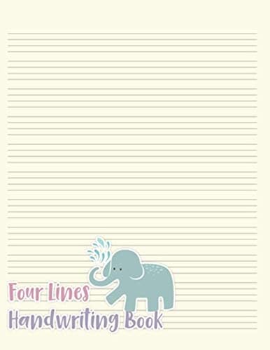 Four Lines Handwriting Book: Handwriting Notebook For Kids : English ...