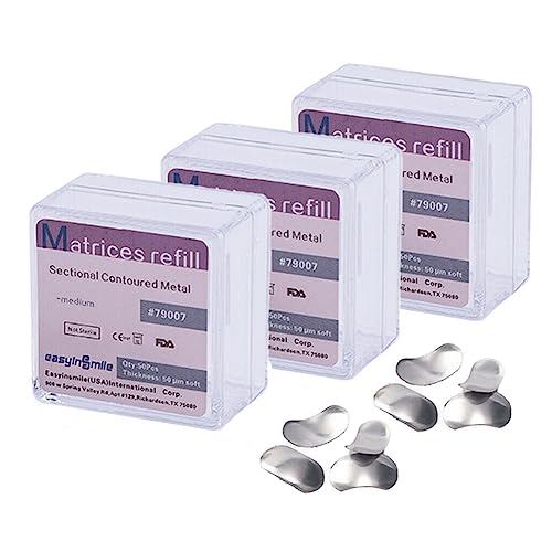 EASYTODENTA Dental Matrix Bands 3 Packs Sectional Contoured Metal ...