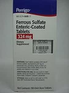 Amazon.com: Ferrous Sulfate 324mg Enteric-coated Red Tablets 100count ...