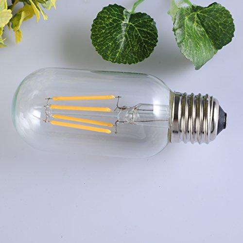 T45 Vintage Edison LED Bulb, Dimmable T45 Filament Light Bulb, 4 Watt ...
