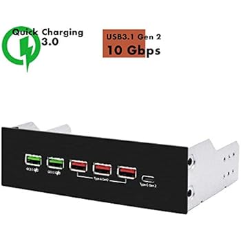 Amazon.com: EZDIY-FAB 5.25in 10Gbps USB 3.1 Gen2 HUB and Type-C Port ...