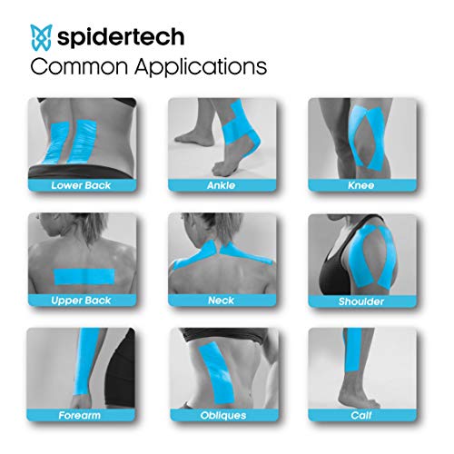 Spidertech Therapeutic Kinesiology Tape Roll (Pack of 2) 2 inch by 16ft Uncut Roll. Reduce Pain ...