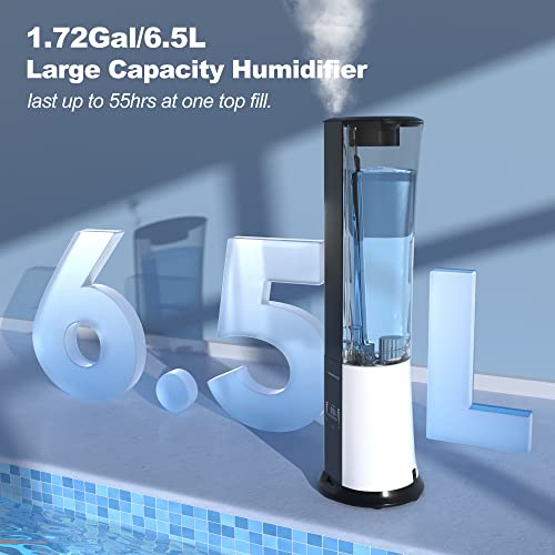 2023 Ultrasonic Humidifiers 6.5L/1.72Gal, MIZUKATA HIKARI Cool Mist Tower Humidifier for Bedroom ...