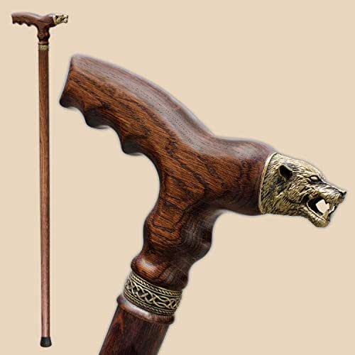 Amazon.com: Stylish Wolf Head Cane - Fenrir - Designer Men's Wooden ...