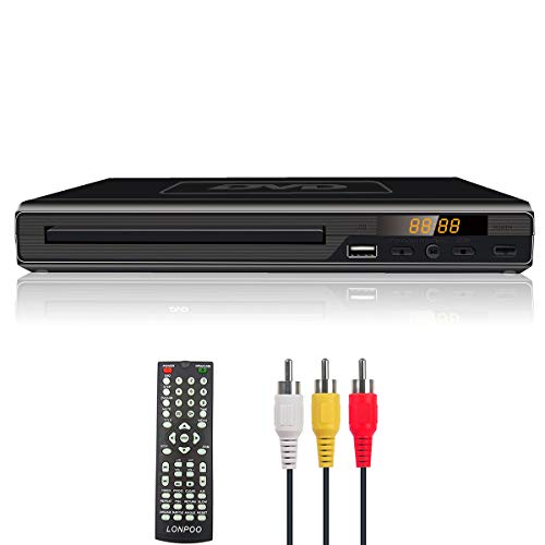 LONPOO DVD Player for TV, All Region Free DVD CD Discs Player with AV ...