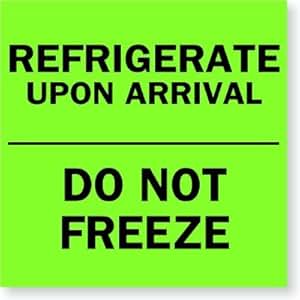 Amazon.com : Refrigerate Upon Arrival Do Not Freeze, Fluorescent Paper ...