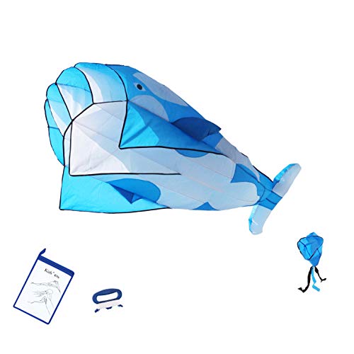kizh Kite Giant 3D Dolphin Frameless Soft Parafoil Kites for Kids and ...