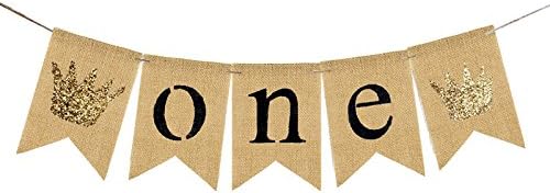 jijAcraft One Banner,Baby’s First Birthday Bunting,Burlap Birthday ...