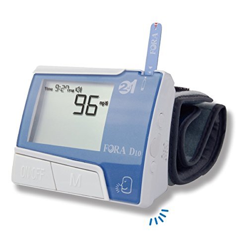 FORA D10 2-in-1 Blood Glucose and Wrist Blood Pressure Monitor, Test ...