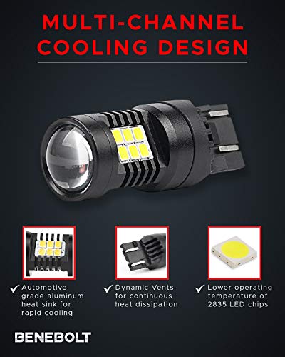 Benebolt 7440 7443 W21W T20 7441 7444 LED bulbs White - 600% Ultra ...