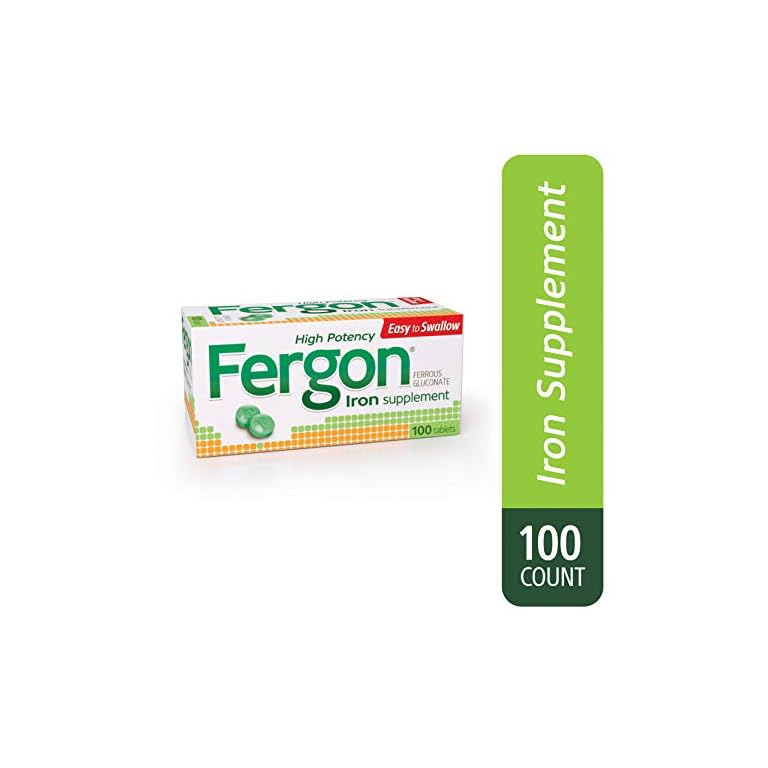 Fergon High Potency Iron Highly Soluble & Easily Digested, 27 mg Iron ...