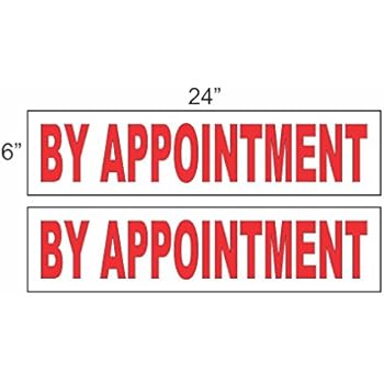 Amazon.com : 2-6x24 by Appointment Only Real Estate Rider Sign Red ...