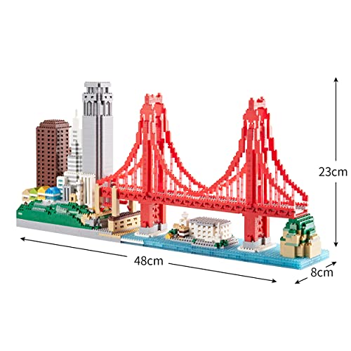 JXRLMB Architecture Skyline Collection San Francisco 4574PCS Micro Mini Blocks Building Set 3D ...