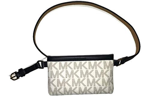 Mk Bag Blue. Michael Kors MK Leather Fanny Pack, Vanilla/Navy, Size Large.