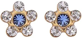 Tiny Tips Stud Earrings - 24ct Gold Plated Daisy Apr Crystal Sep ...