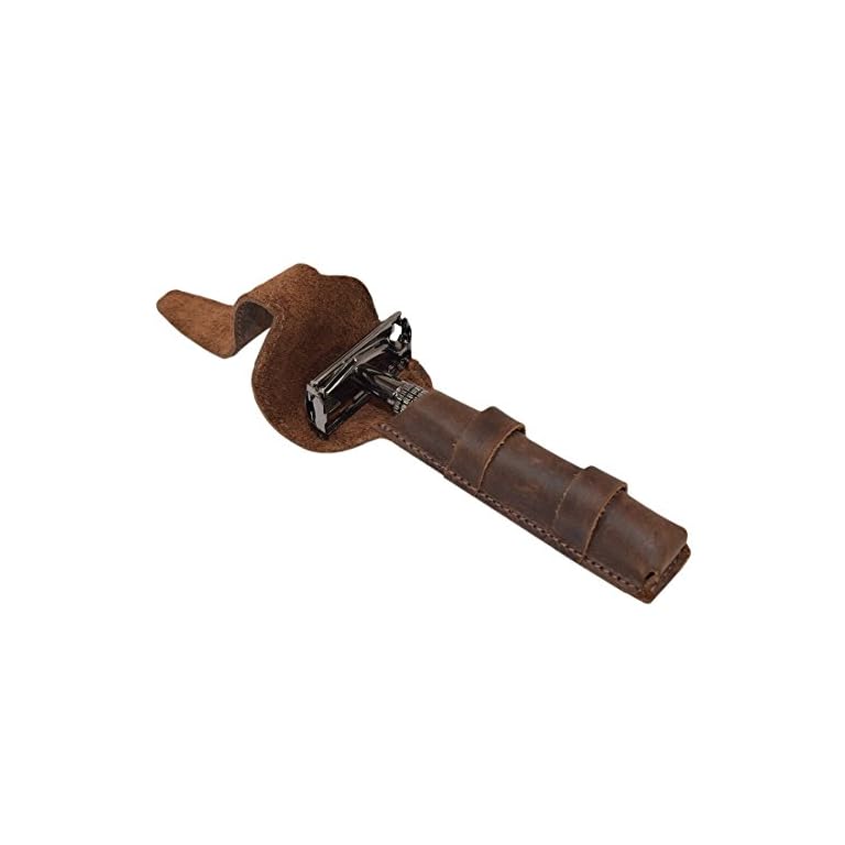 Leather Double Edge Safety Razor Protective Travel Case | Escape Waste