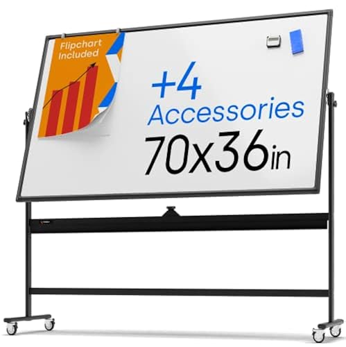 Rolling Magnetic Whiteboard 70 x 36 - Large Portable Dry Erase Board ...