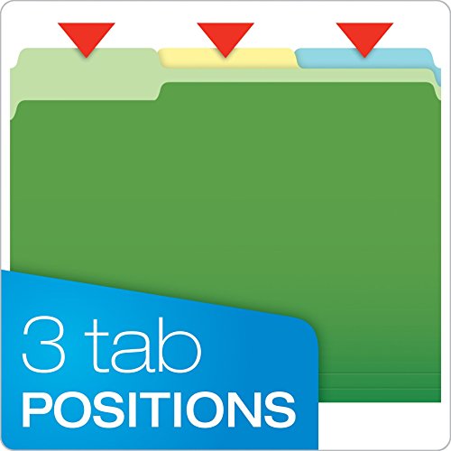 Pendaflex CutLess File Folders, Letter Size, 1/3 Cut, Assorted Colors ...