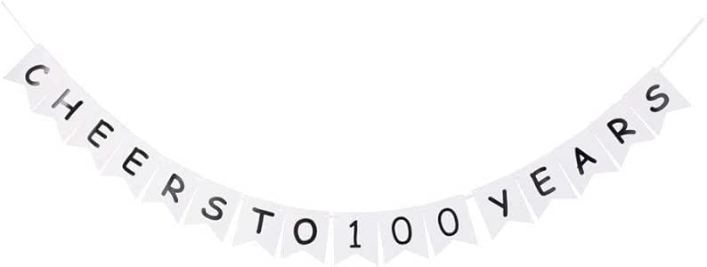 Amazon.com: Cheers to 100 Years Banner, 100th Wedding Anniversary Party ...