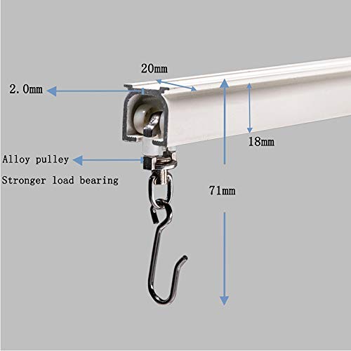 3.6ft-10.8ft Upgraded Aluminum Curtain Track, Ceiling or Wall mount ...