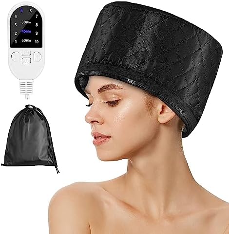 Angju Hair Steamer for Natural Hair Home Use Thermal Heat Cap for Deep ...