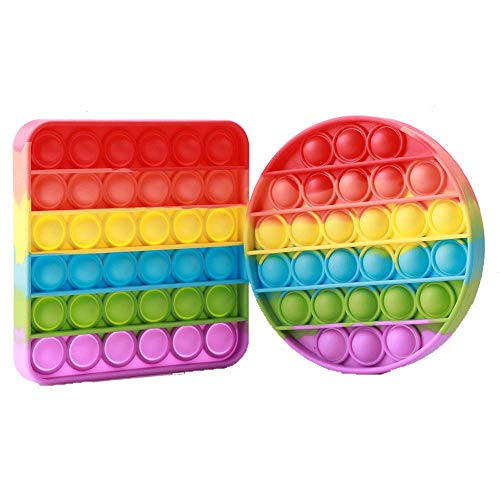 DITTOPSS Popper Fidget Toy, Rainbow Poppet Its Push Pop Bubble Fidget ...
