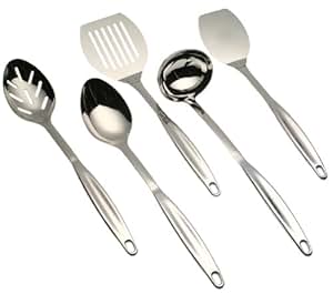 Amazon.com: Calphalon 5-Piece Stainless-Steel Utensil Set: Amzn Home ...
