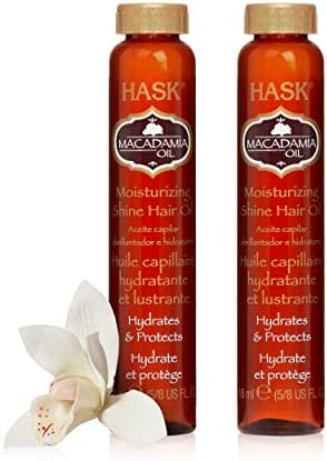 HASK MACADAMIA Moisturizing Hair Oil Vials for shine and frizz control ...