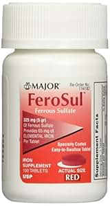 Amazon.com: Major FeroSul Ferrous Sulfate 325mg, 100 Iron Supplement ...