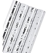 Amazon.com: WRAPAHOLIC Wrapping Paper Roll - Silver with Metallic Shine ...