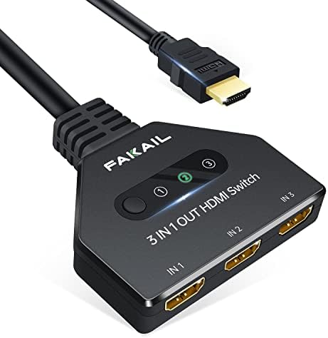 HDMI Switch 3 in 1 Out 4K Multi Port HDMI Switcher FAKAIL 3 Port HDMI ...