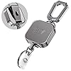 ELV Self Retractable ID Badge Holder Key Reel, Heavy Duty Metal Body ...