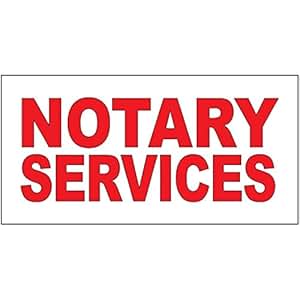Amazon.com : Notary Services Red DECAL STICKER Retail Store Sign - 4.5 ...