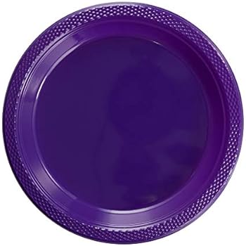 Amazon.com: buyNsave Purple Plastic Disposable Plates, Wedding Party ...