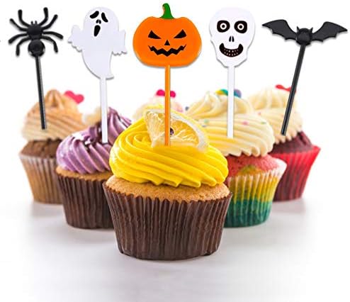 Inn Diary Halloween Food Picks Cupcake Toppers Plastic Halloween Picks ...