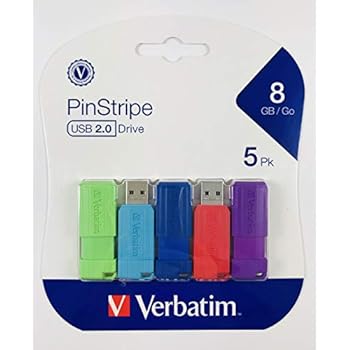 Amazon.com: Verbatim 1913050 Pinstripe 8GB USB 2.0 Flash Drive ...