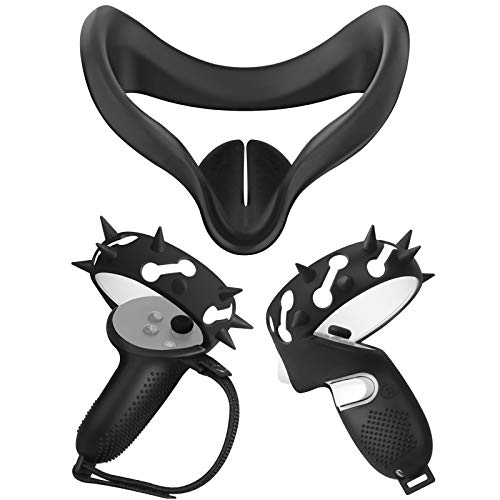 Eyglo Face Silicone Cover +Controller Grip Cover for Oculus Quest 2 ...