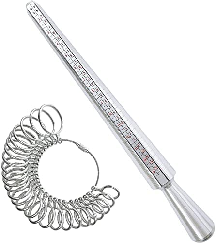 Metal Ring Sizer Set Rings Size Measurement Tool Finger Gauge Sizing ...