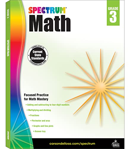 Spectrum 3rd Grade Math Workbooks, Multiplication, Division, Fractions ...
