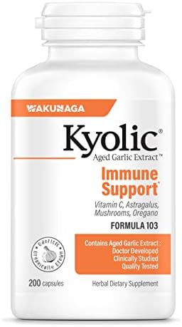 Kyolic Aged Garlic Extract Formula 103 Immune Support, 200 Capsules ...