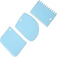 Amazon.com: Multi-Purpose Plastic Dough Scrapers Straight Curved and ...