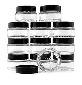 Amazon.com: 15-Milliliter Clear Glass Balm Jars (12-Pack); 1/2 oz ...