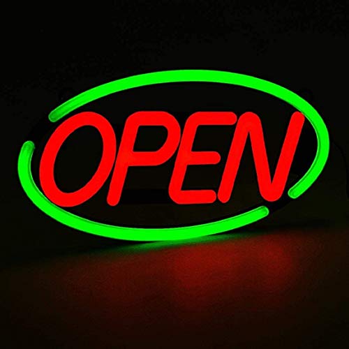 MaxLit 24" x 12'' New Ultra Bright Oval LED Neon Sign - OPEN - Remote ...