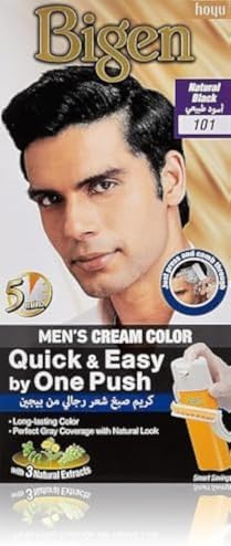 Bigen Men's Cream Color Quick & Easy by One Push Hair Dye - 101 Natural ...