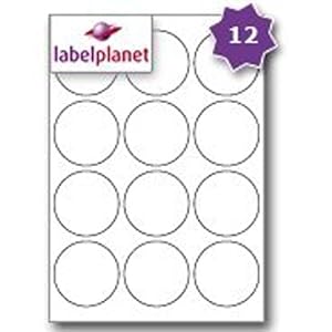 12 Per Page/Sheet, 5 Sheets (60 ROUND Sticky Labels), Label Planet ...