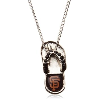 Amazon.com : MLB San Francisco Giants Crystal Flip Flop Necklace ...
