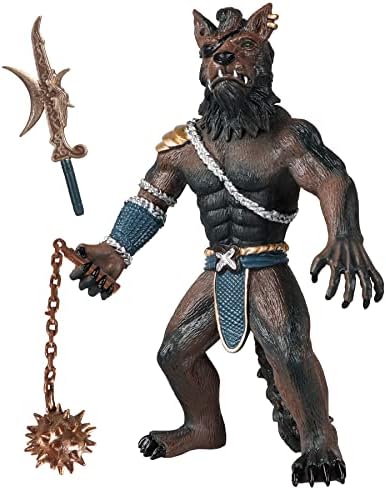 Happy dream Werewolf Soldier Statue Figure with 2 Weapons, Fantasy ...