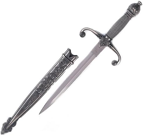 Mini espada de adaga medieval gótica da Fury com bainha de metal ...