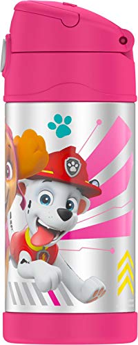 THERMOS FUNTAINER 12 Ounce Stainless Steel Vacuum Insulated Kids Straw Bottle, Paw Patrol ...
