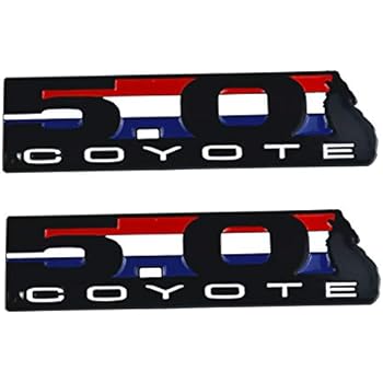 Amazon.com: Coyote Engine V8 5.0L Howling Black Emblems - Pair: Automotive